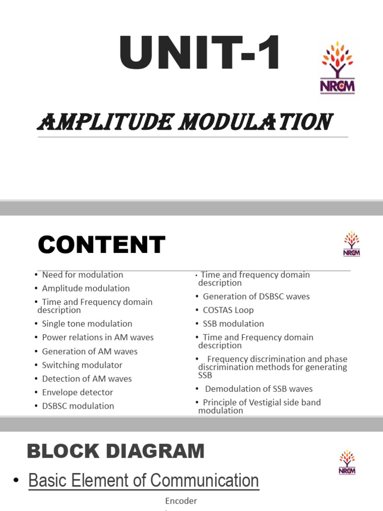 UNIT-1: Amplitude Modulation | PDF | Frequency Modulation | Transmitter