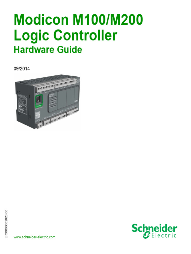 Modicon M100_M200 Logic Controller Hardware Guide | PDF | Programmable Logic Controller | Logic Gate