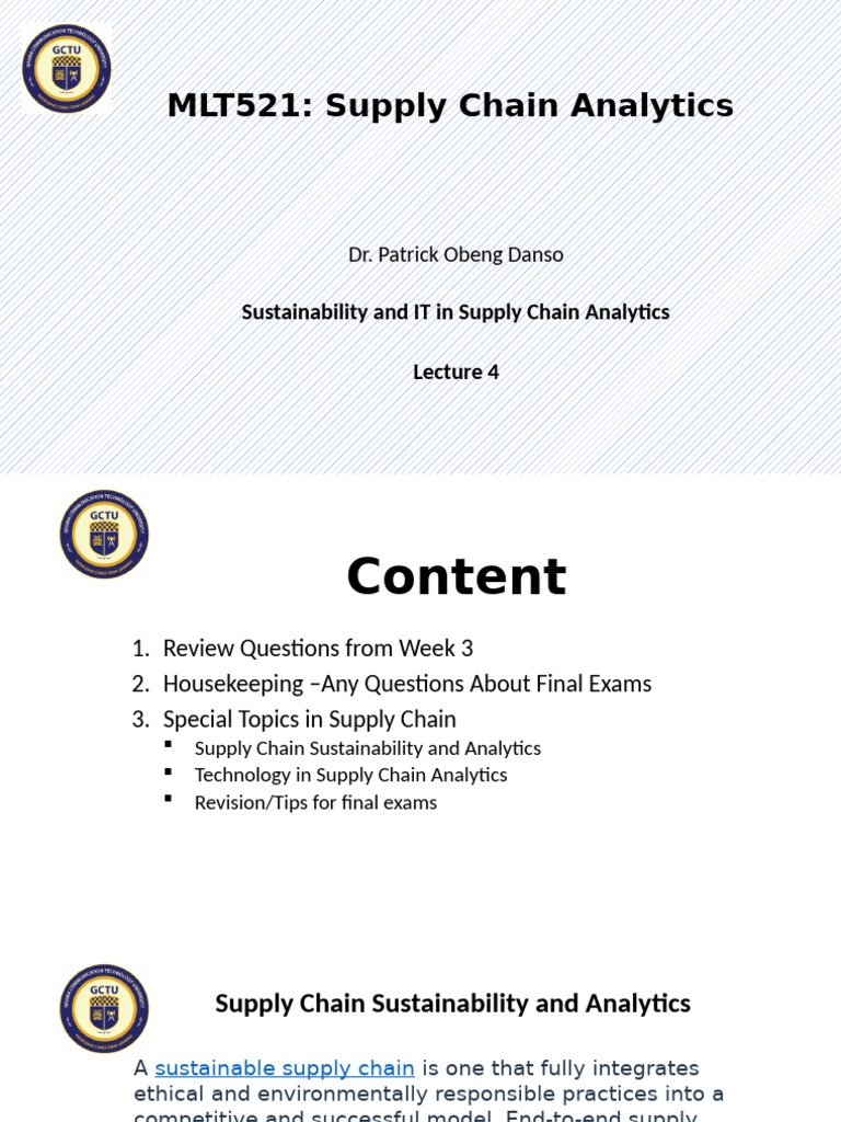 Sustainable Supply Chain Analytics Insights | PDF | Supply Chain | Sustainability