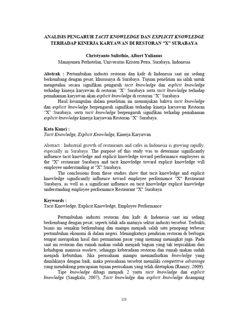 ID Analisis Pengaruh Tacit Knowledge Dan Ex | PDF