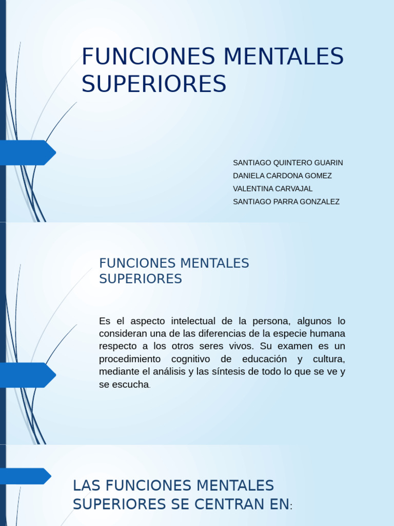 Funciones Mentales Superiores Diapositivas | PDF