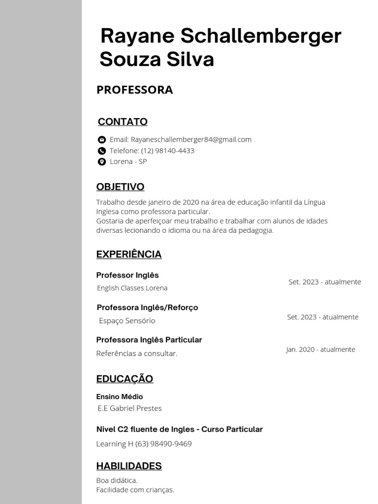 Curriculo Rayane | PDF