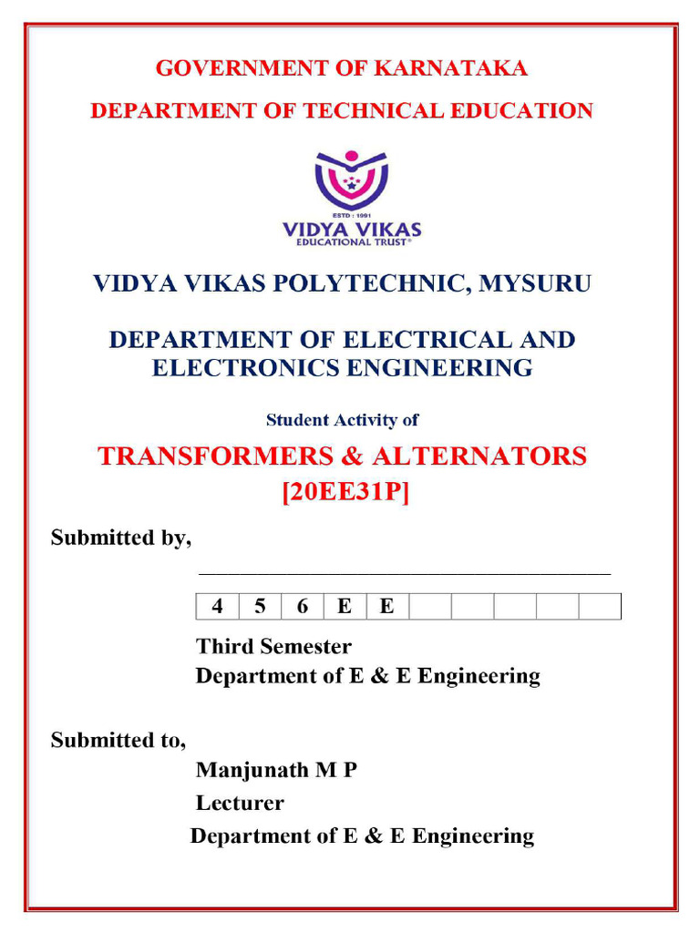 Activity Front Sheets - 3rd Sem | PDF