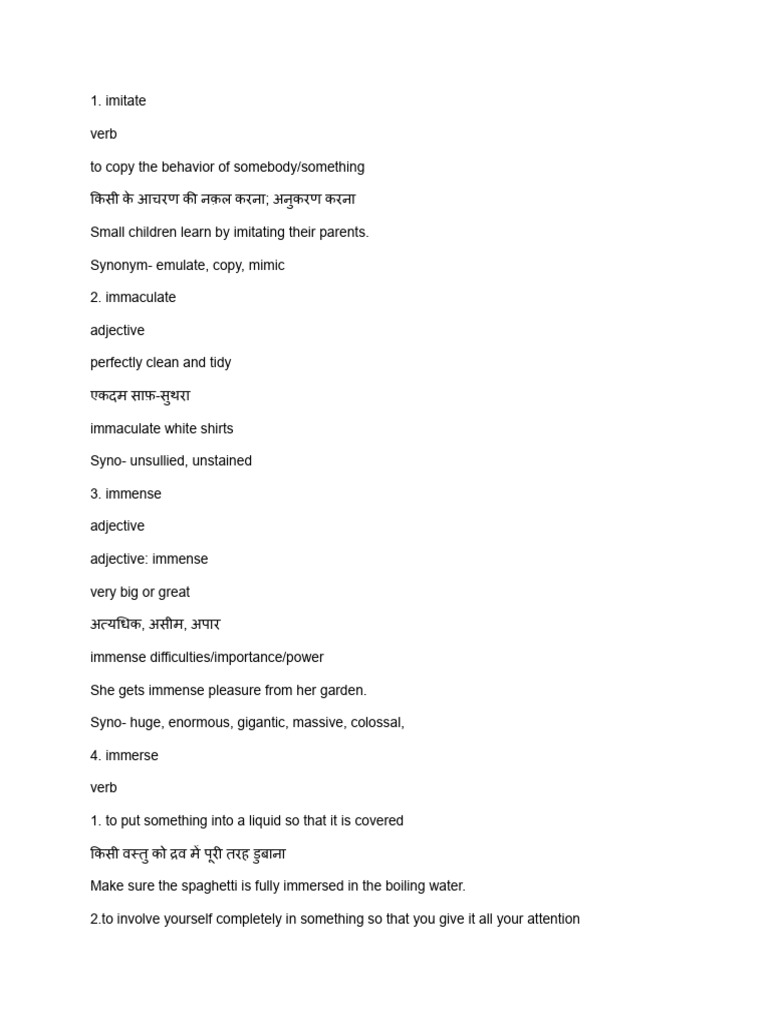 Synonyms | PDF | Verb | Adjective