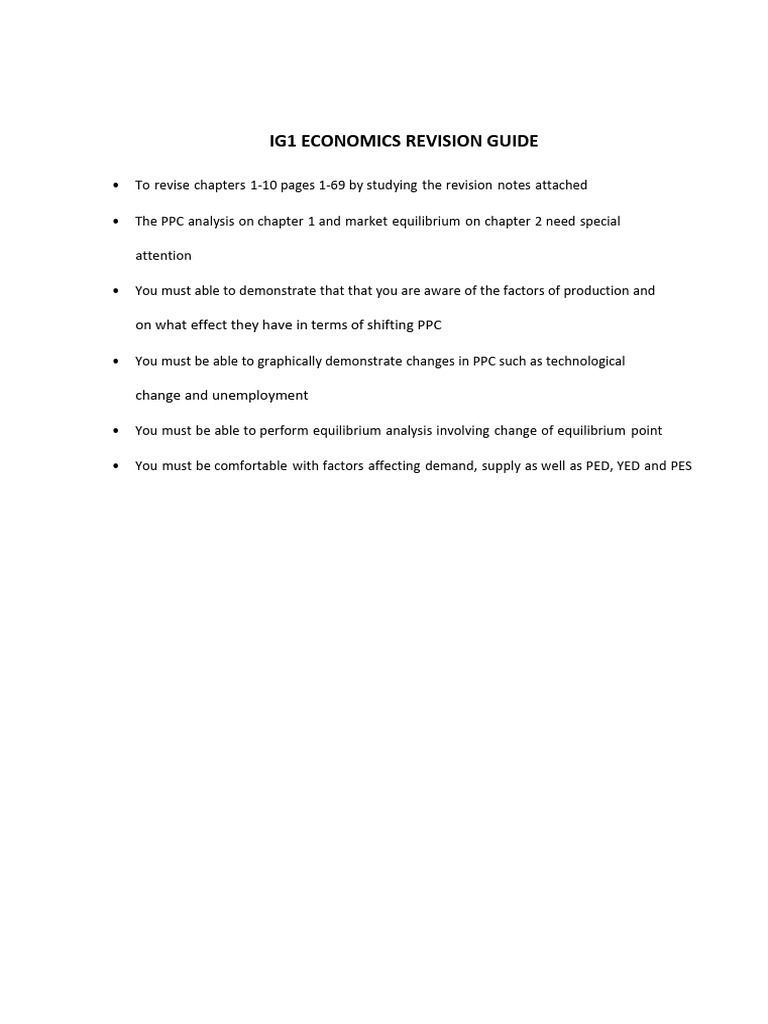 Ig1 Econ Edexcel Revision Guide | PDF