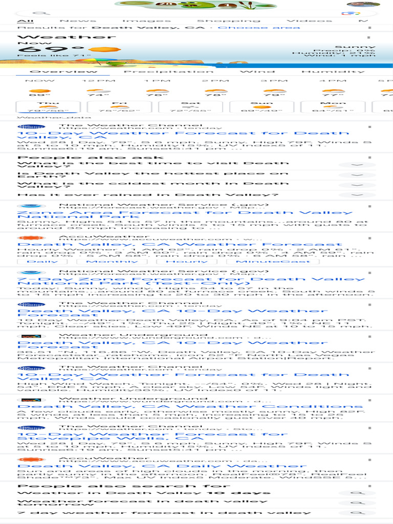 weather forecast in death valley - Google Search | PDF | Weather | Nature