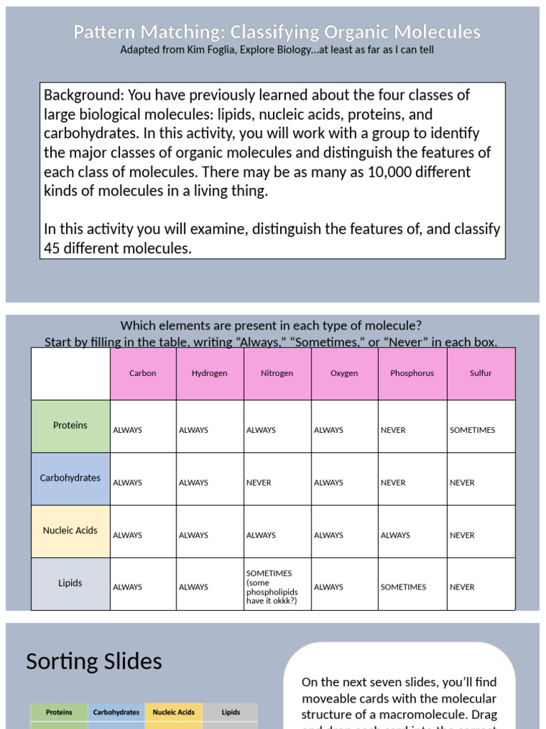 Identifying Organic Macromolecules | PDF | Nucleotides | Lipid
