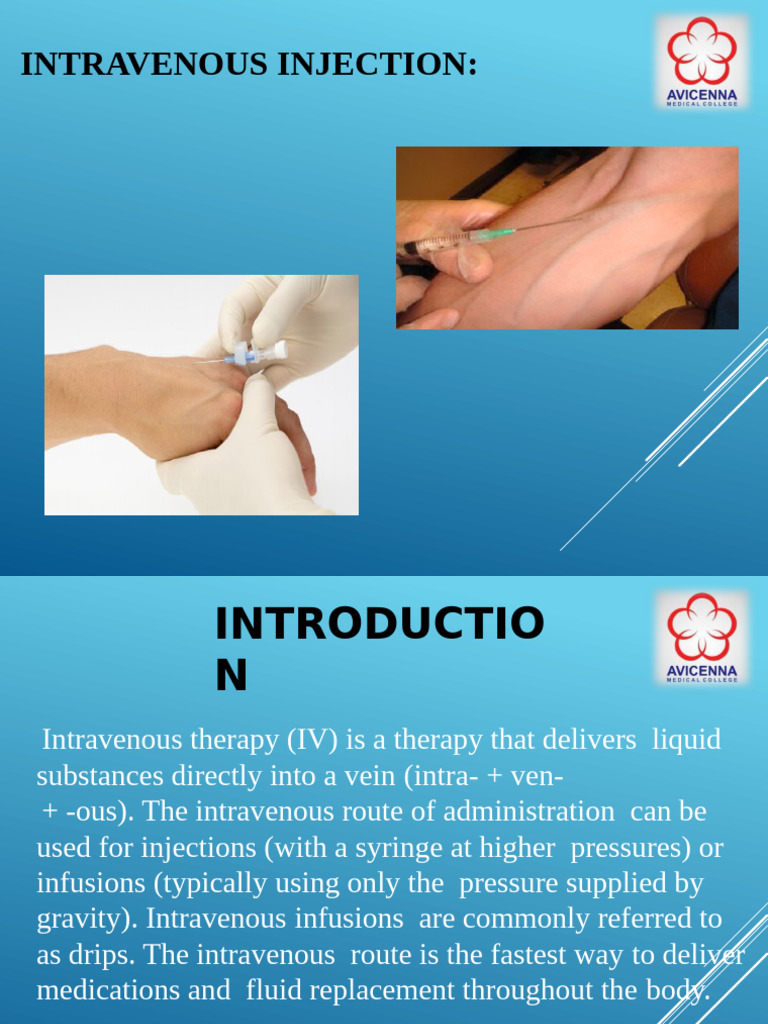 IV Injection Techenique | PDF | Intravenous Therapy | Injection (Medicine)