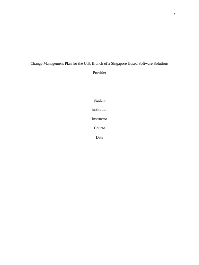 Change Management Plan | PDF | Change Management | Goal