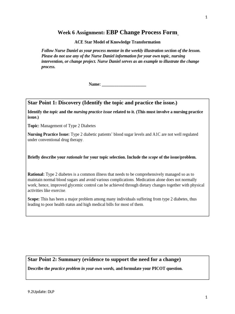 EBP Process Form | PDF | Dietitian | Nursing