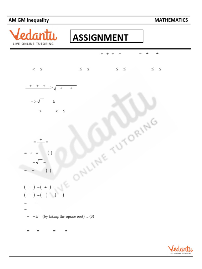 AM GM Inequality Assignment Solutions | PDF | Mean | Mathematics