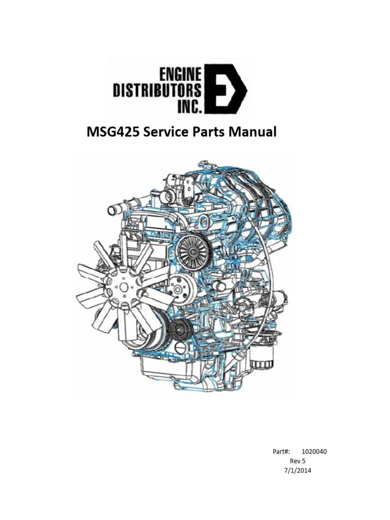 MSG425 Parts Manual Rev5 | PDF | Piston | Rotating Machines