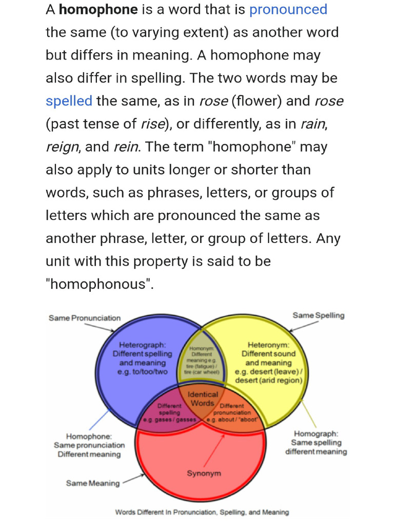 Homophones | PDF