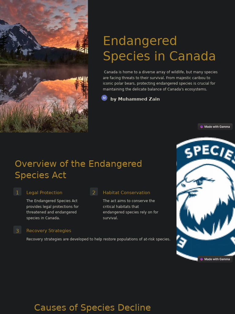 Endangered Species in Canada | PDF | Conservation Biology | Endangered ...