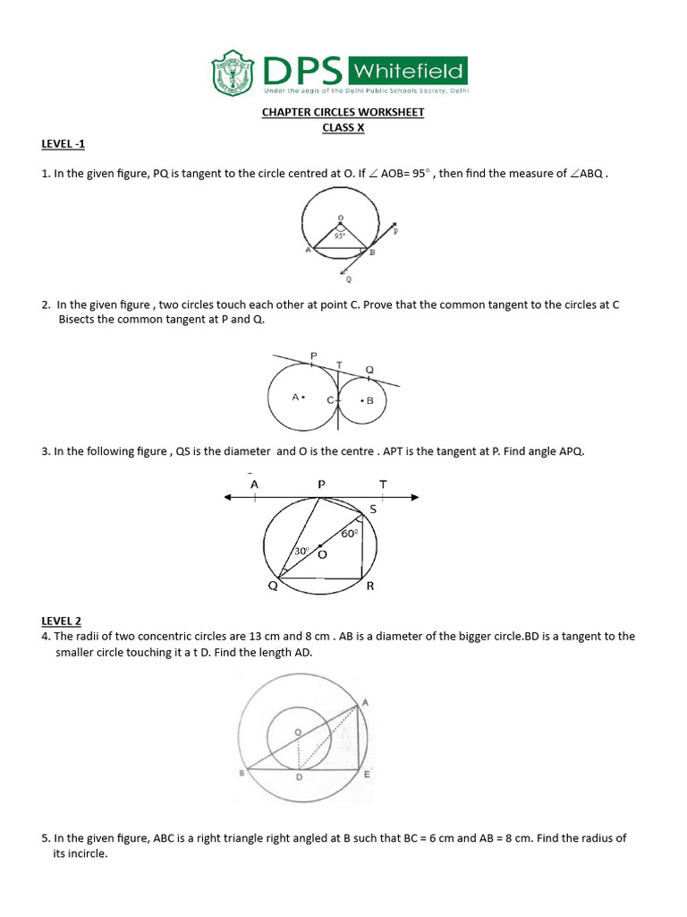 Circles Worksheet | PDF