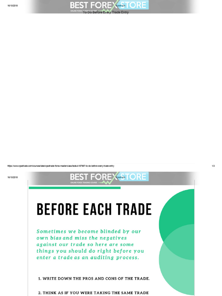Forex Trade Entry Checklist | PDF