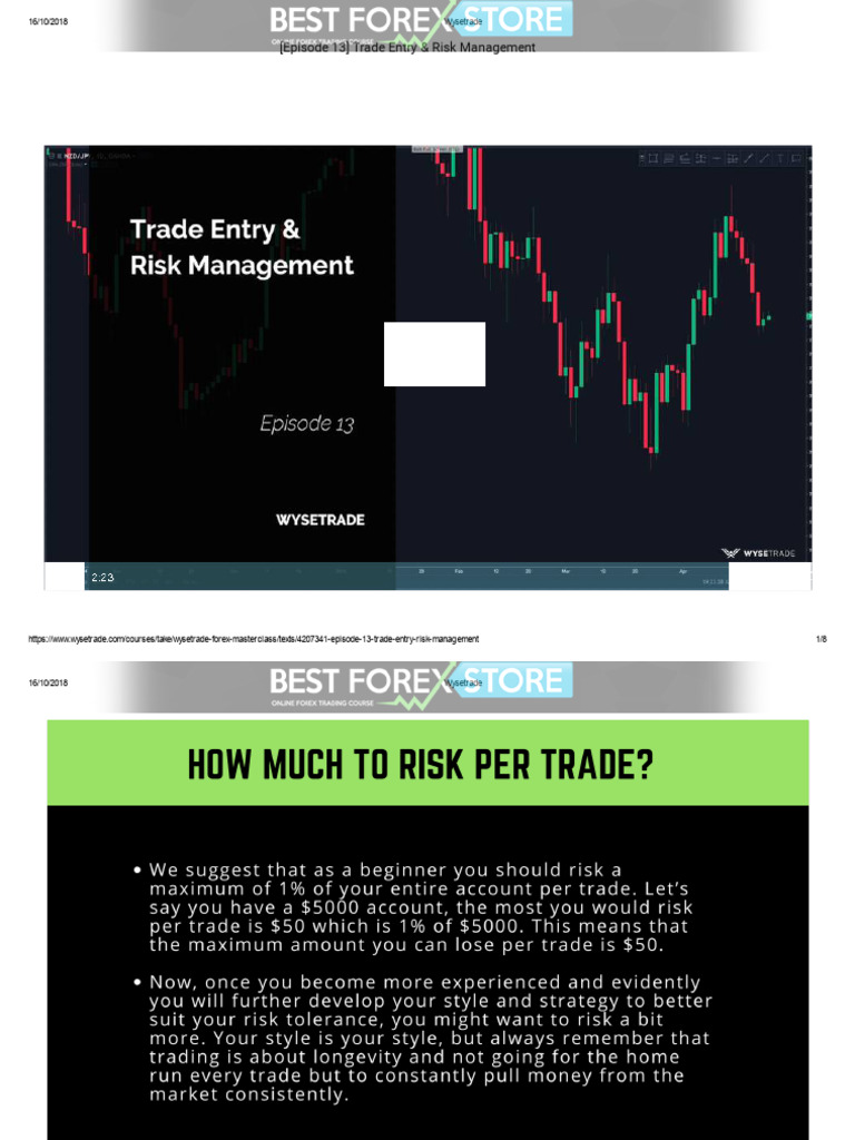 (Episode 13) Trade Entry - Risk Management | PDF