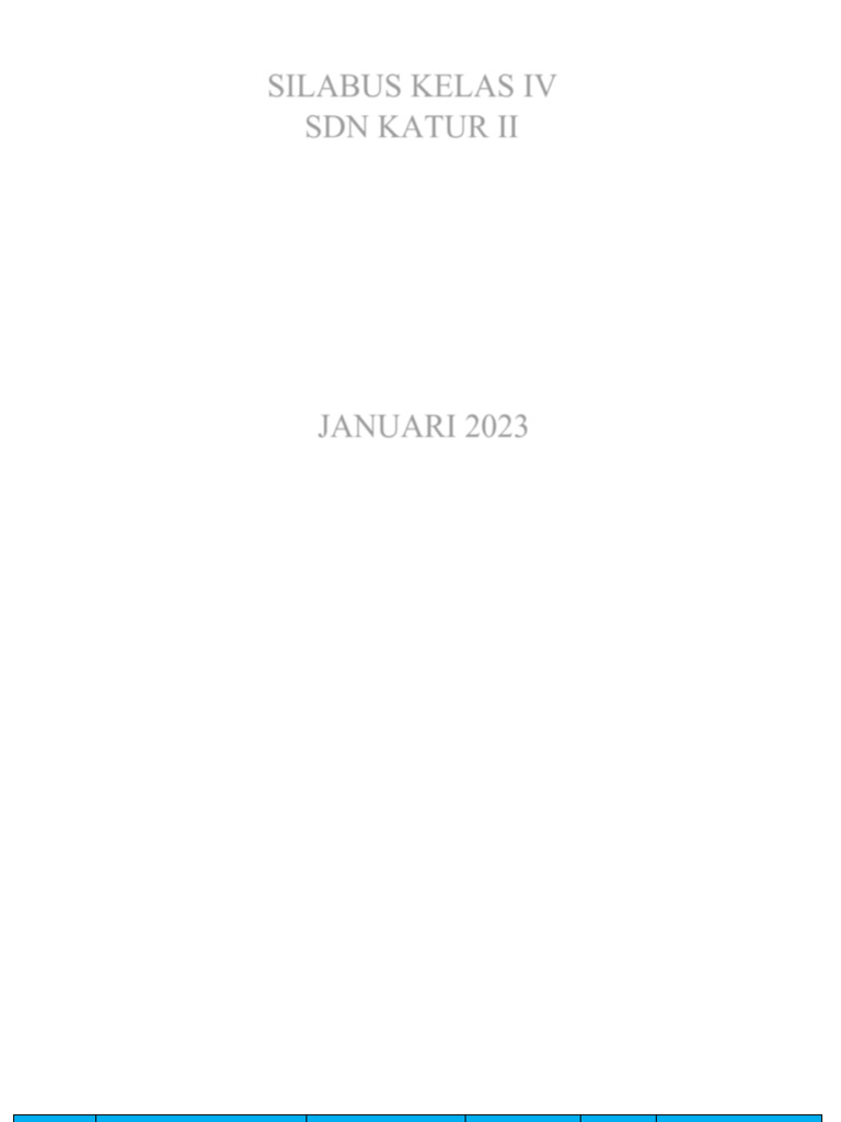 Silabus-Atp Kelas 4 Januari 2023 | PDF