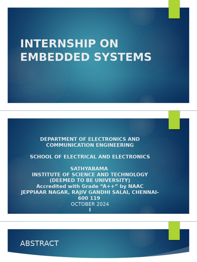 Embedded Systems Internship Report | PDF | Radio Frequency Identification | Capacitor