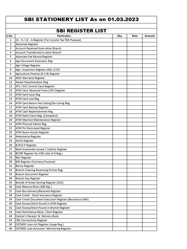 Register List Final 2022 PDF | PDF | Automated Teller Machine | Cheque