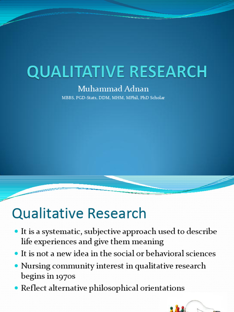 QUALITATIVE RESEARCH (4) | PDF | Qualitative Research | Data