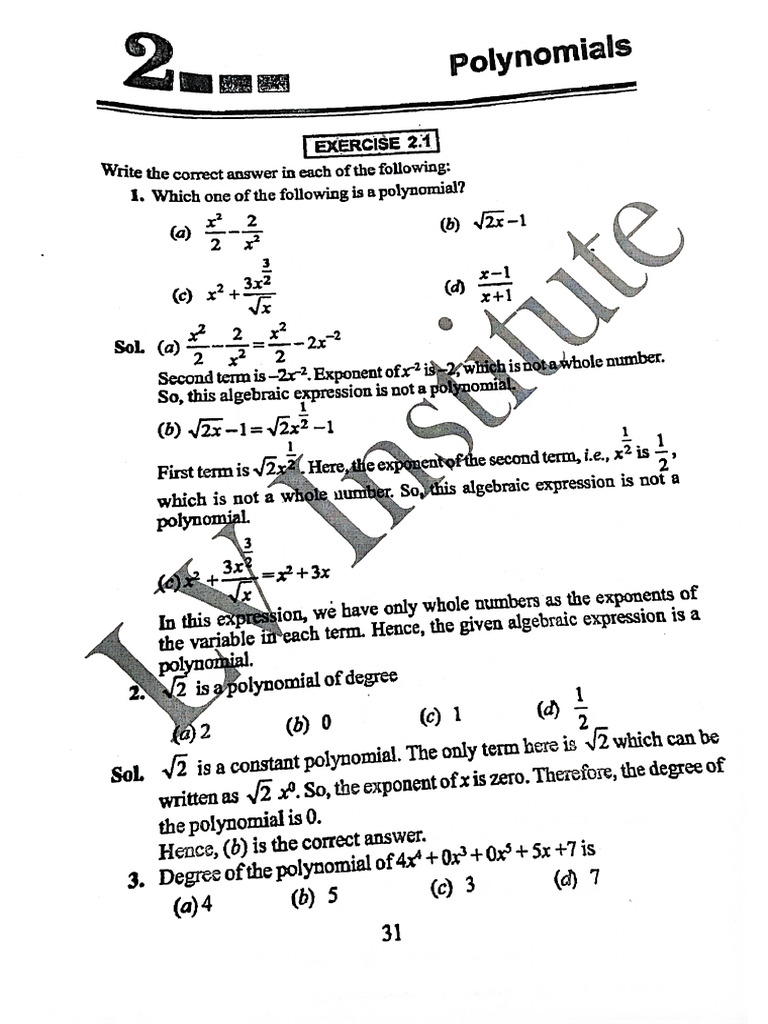 Polynomials Extra | PDF