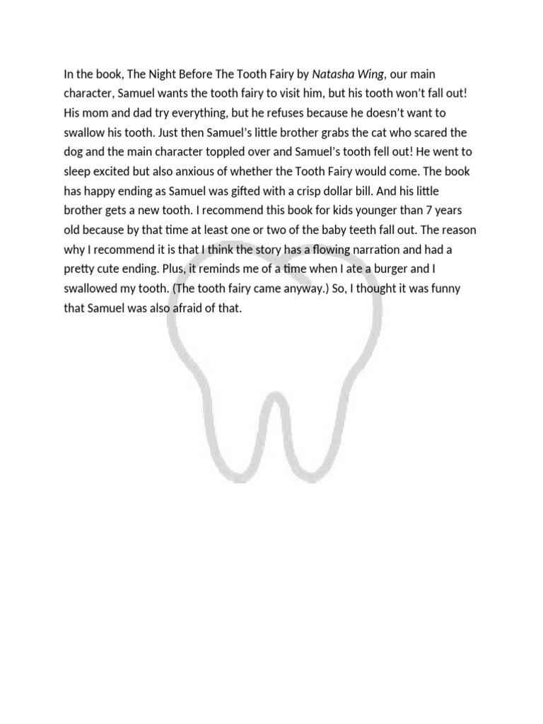 The Night Before The Tooth Fairy | PDF