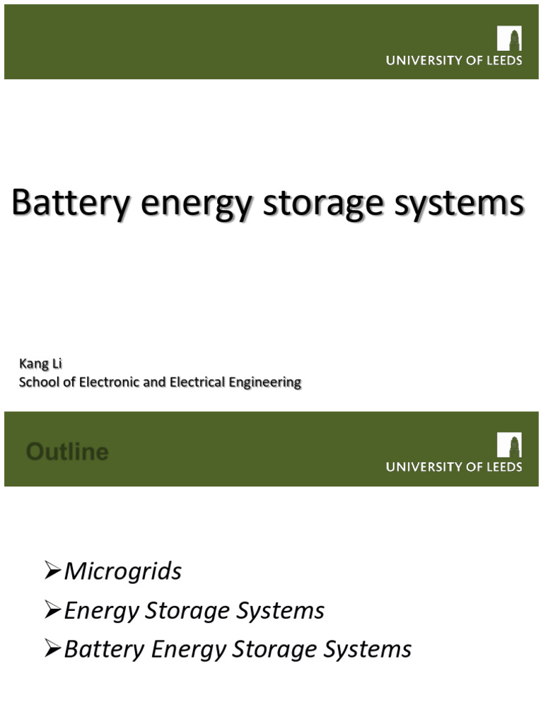 Battery Energy Storage Systems Overview | PDF | Energy Storage ...