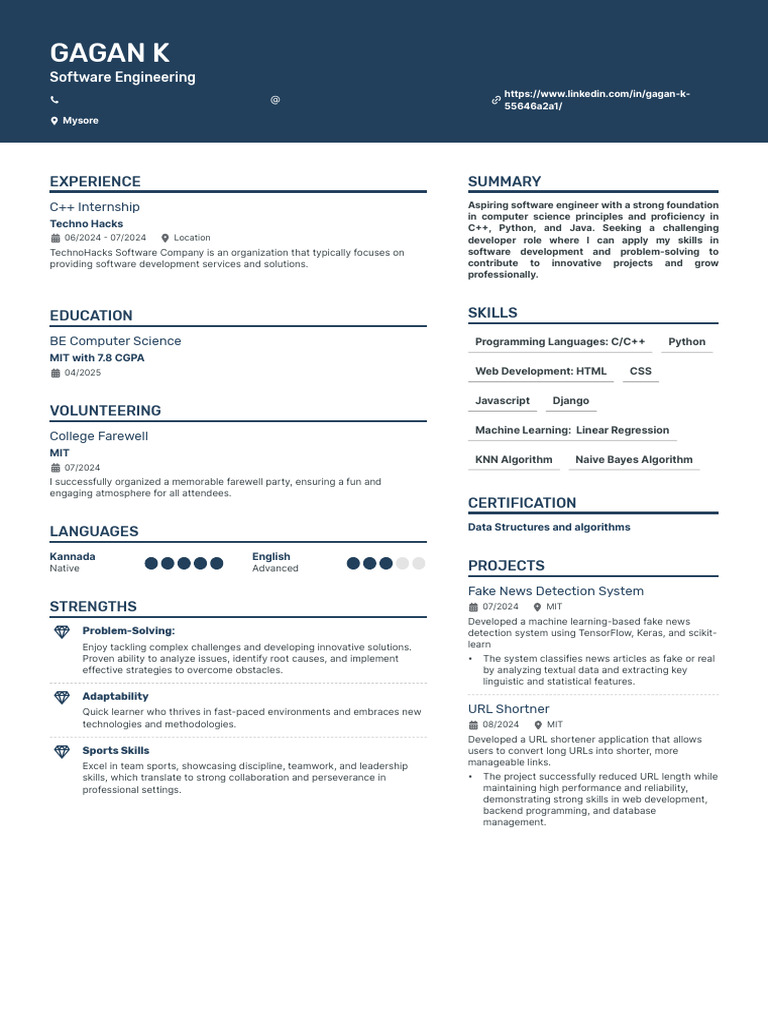 Gagan K_CV | PDF | Web Development | Computer Science