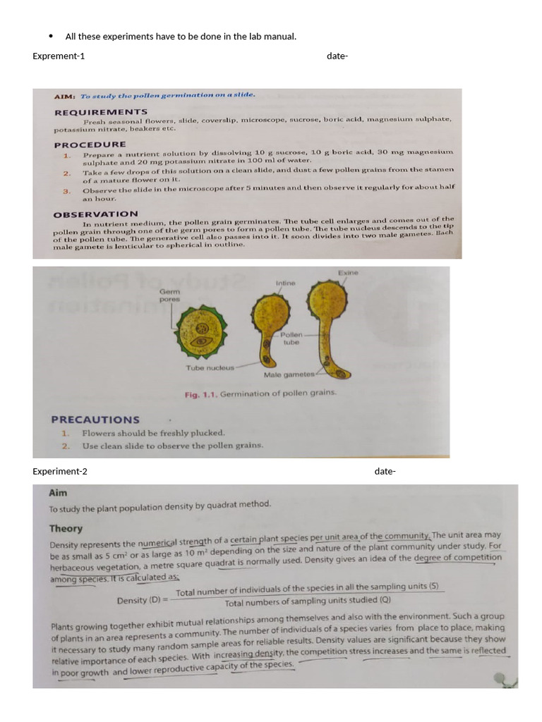 Class - 12 Biology Experiment File | PDF