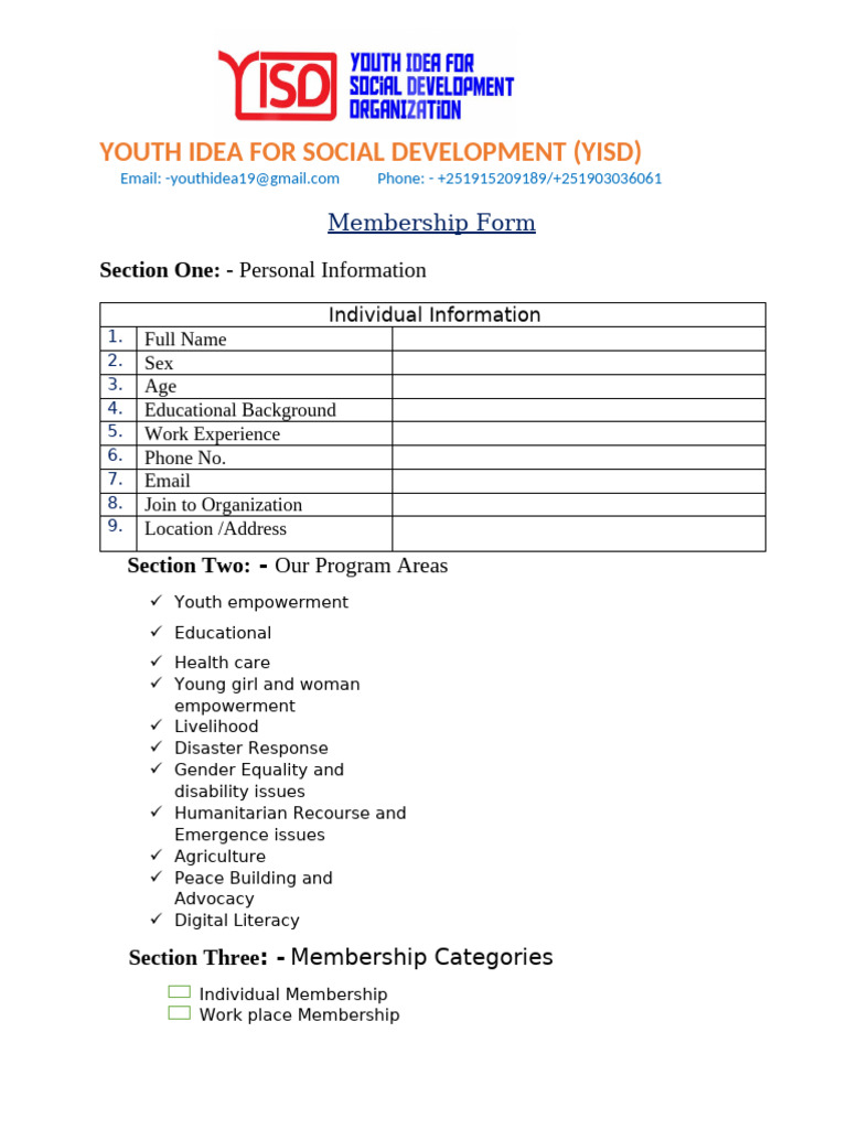 Membership Form | PDF