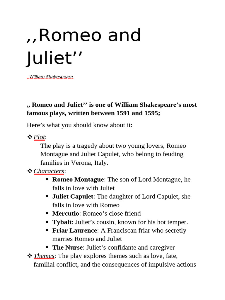 Romeo and Juliet | PDF