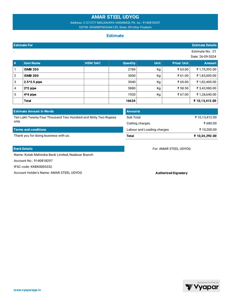 Estimate | PDF | Currency | Symbols