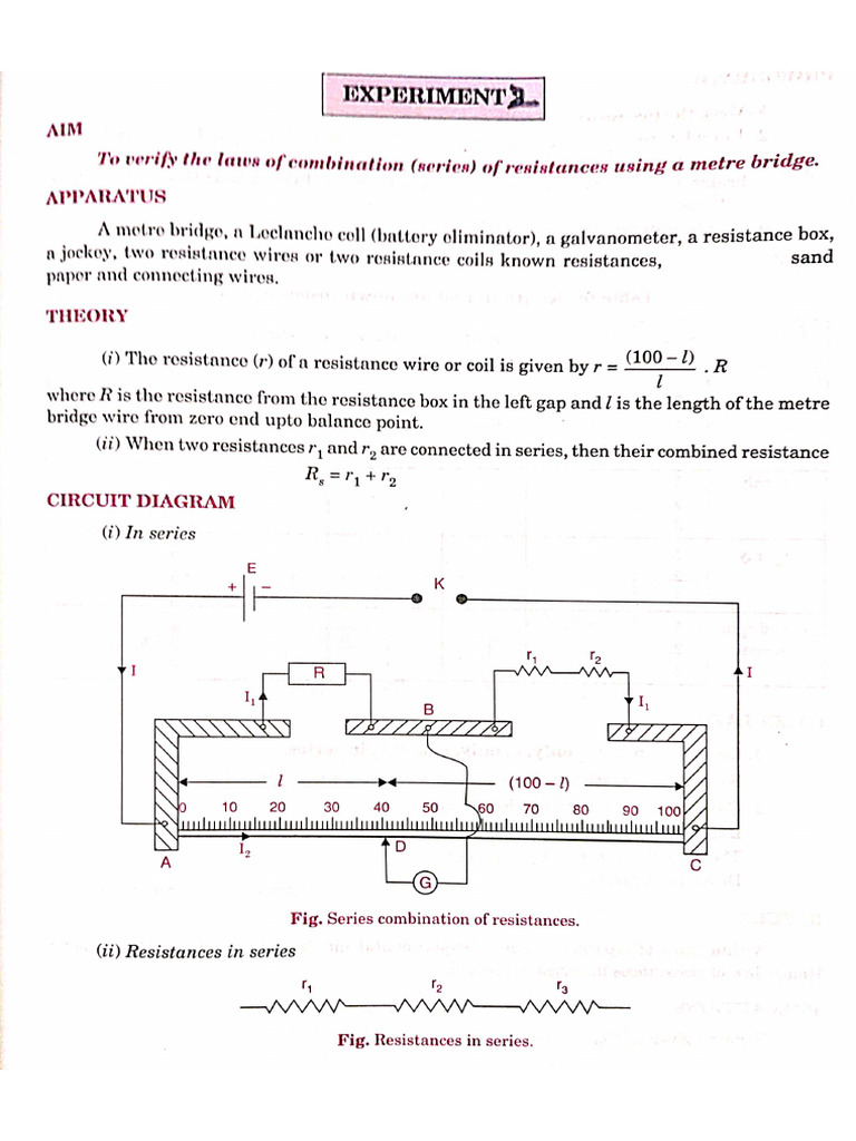 Exp 2 Metre Bridge (Series Combination) | PDF