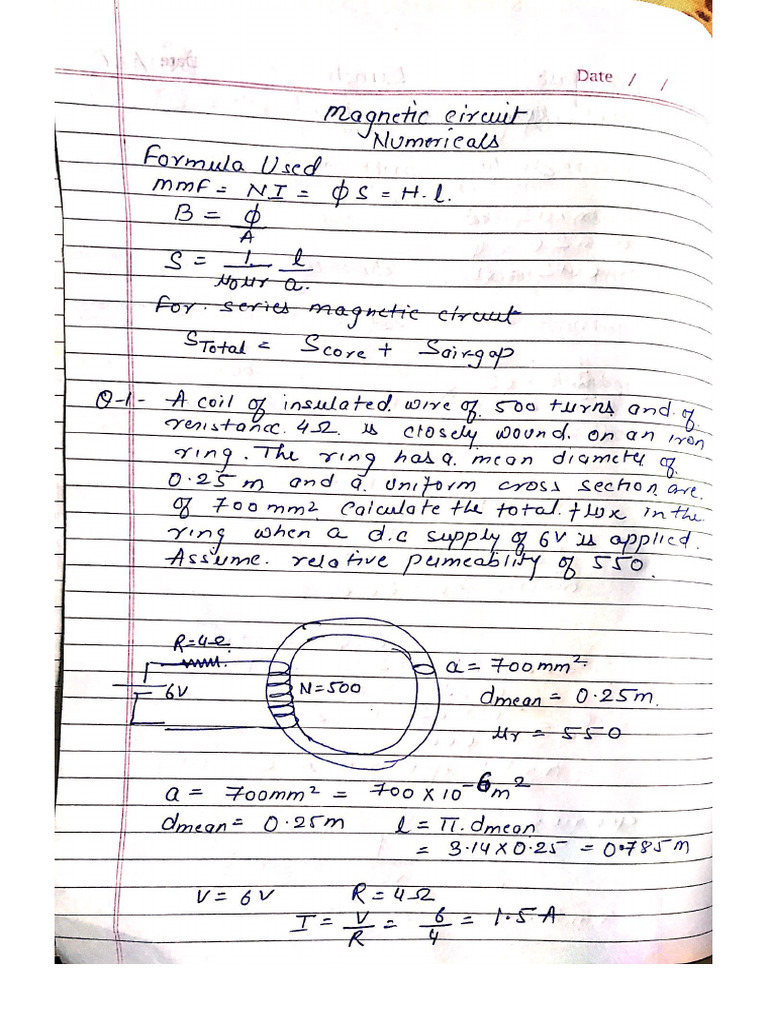 Numerical On Magnetic Circuit-20200429163604 | PDF