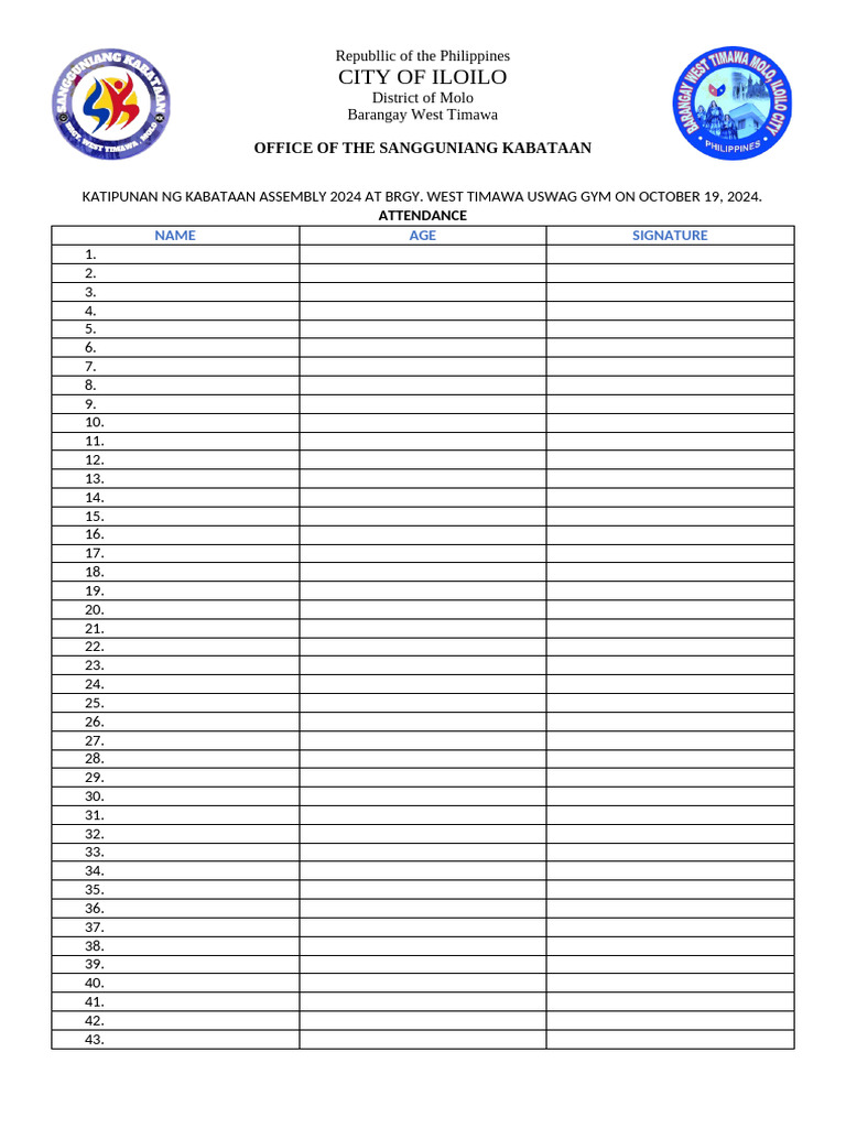 KK Assembly Attendance | PDF