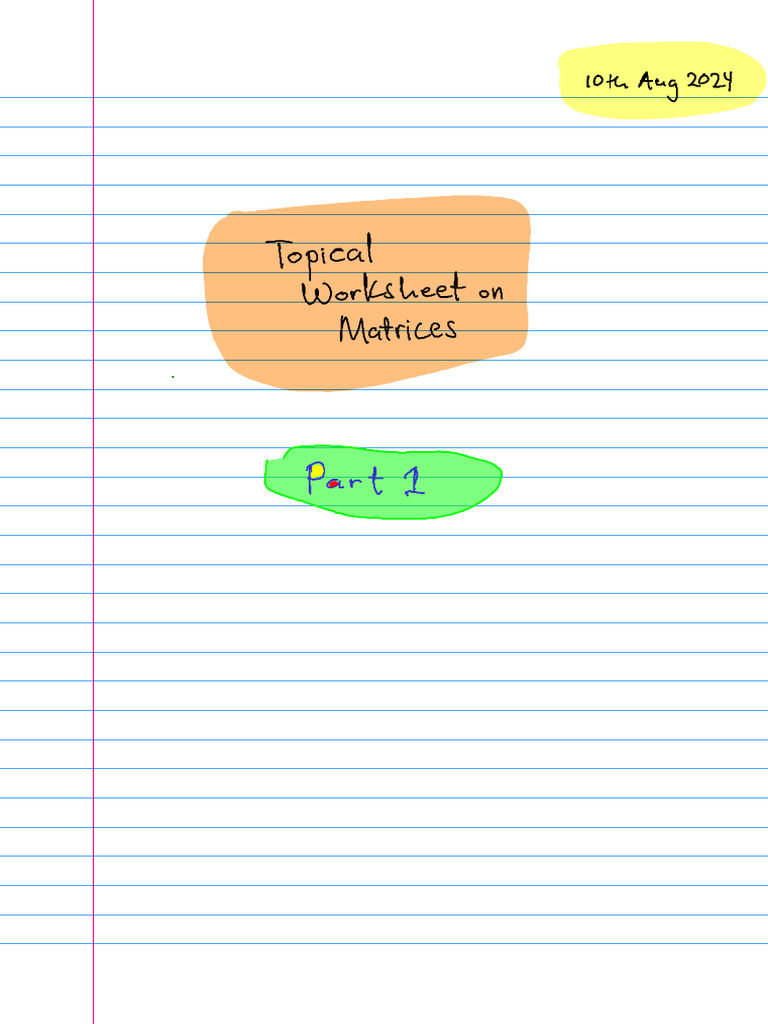 Matrix Practice Questions Pdf