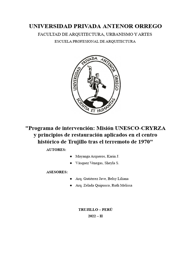 Mayanga y Vasques - Contemporánea | PDF | Patrimonio cultural | Temblores