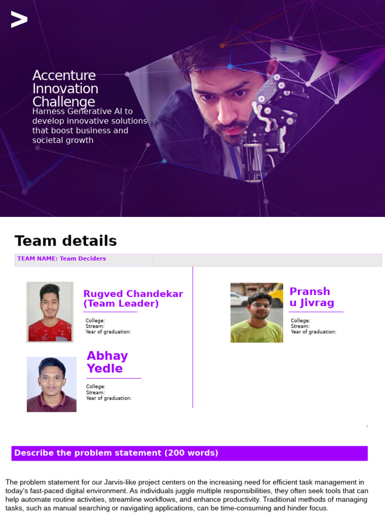 Team Deciders - Jarvis | PDF | Graphical User Interfaces | Usability