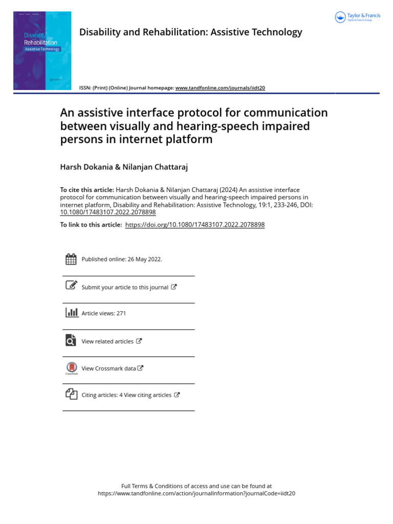An Assistive Interface Protocol For Communication Between Visually and ...