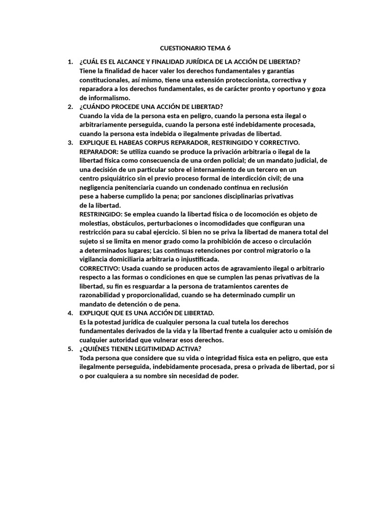 Cuestionario Tema 6 | PDF | Gobierno | Ley Pública