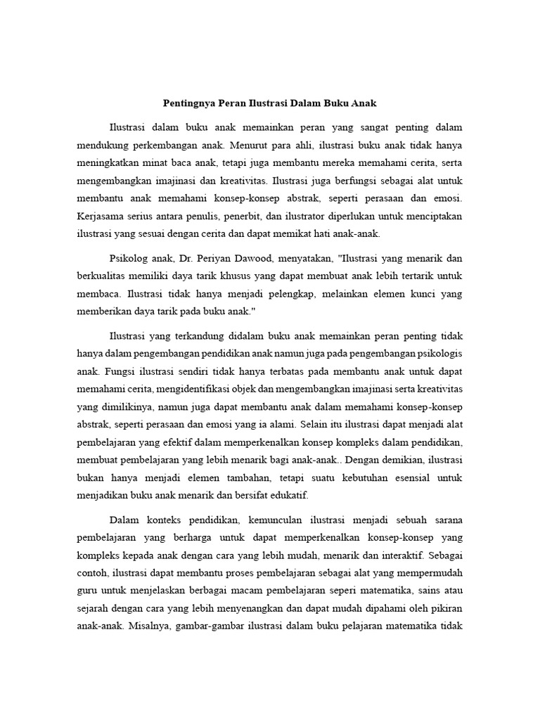 Artikel - Pentingnya Ilustrasi Dalam Buku Anak | PDF