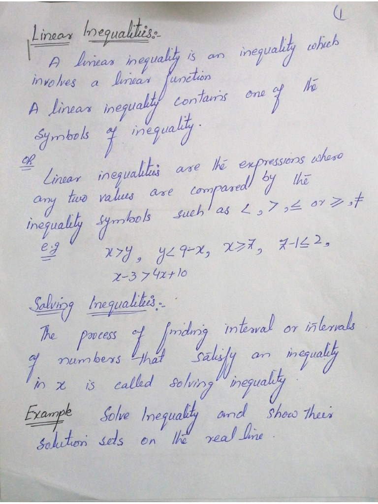 Linear and Quadratic Inequality | PDF