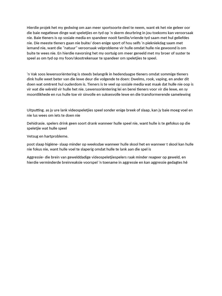 Hierdie Projek Het My Gedwing Om Aan Meer Sportsoorte Deel Te Neem | PDF
