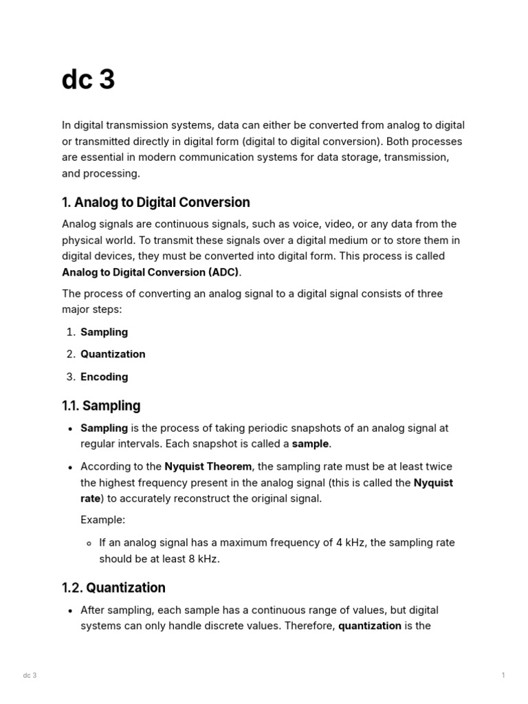 dc 3 | PDF | Sampling (Signal Processing) | Analog To Digital Converter