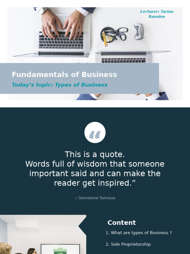 Fundamanetals of Business - Types of Business - 02.10.2023 | PDF ...