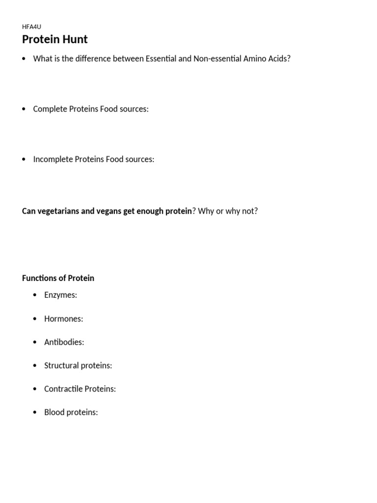 Essential vs. Non-Essential Amino Acids | PDF