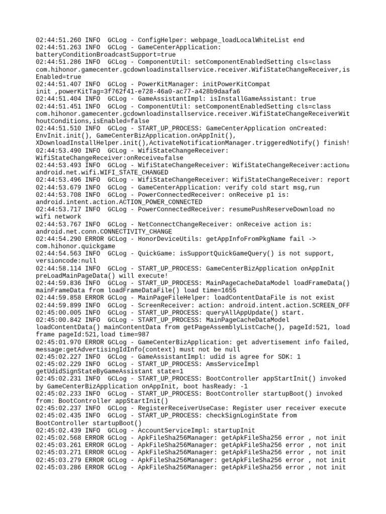 GameCenter Application Log Insights | PDF | Computing | Software