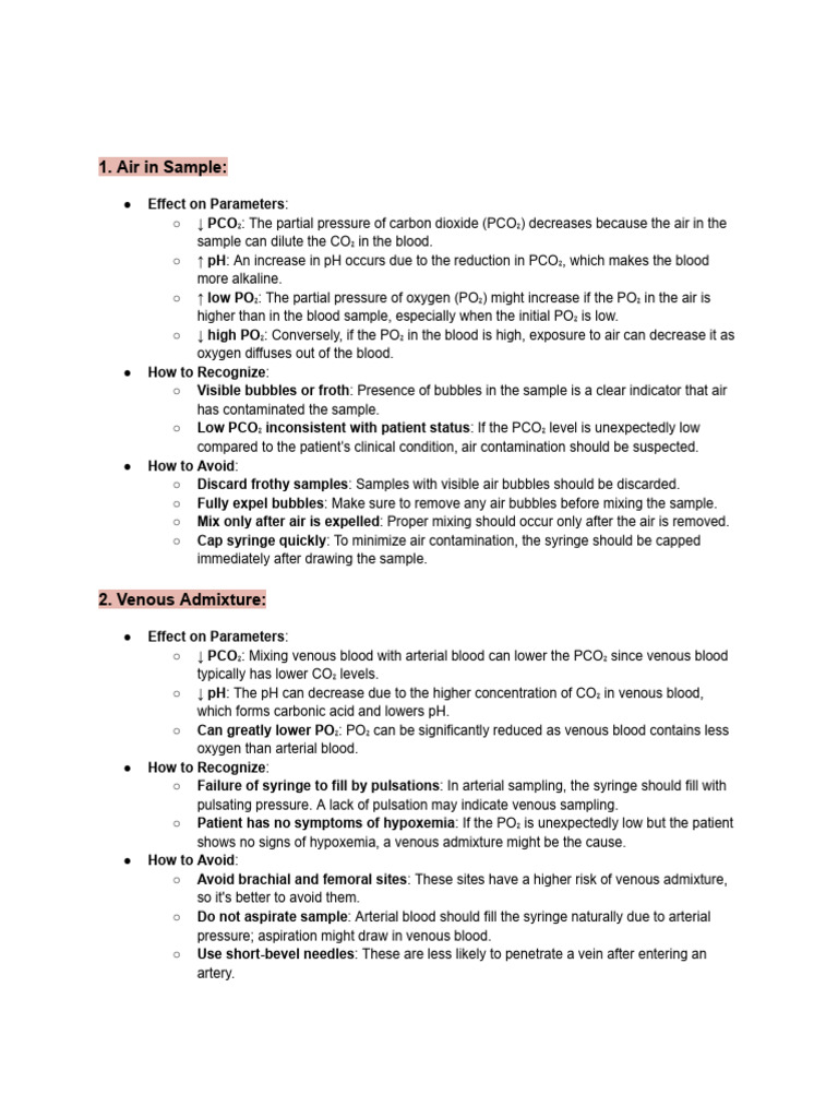 Preanalytic Errors | PDF | Blood | Carbon Dioxide