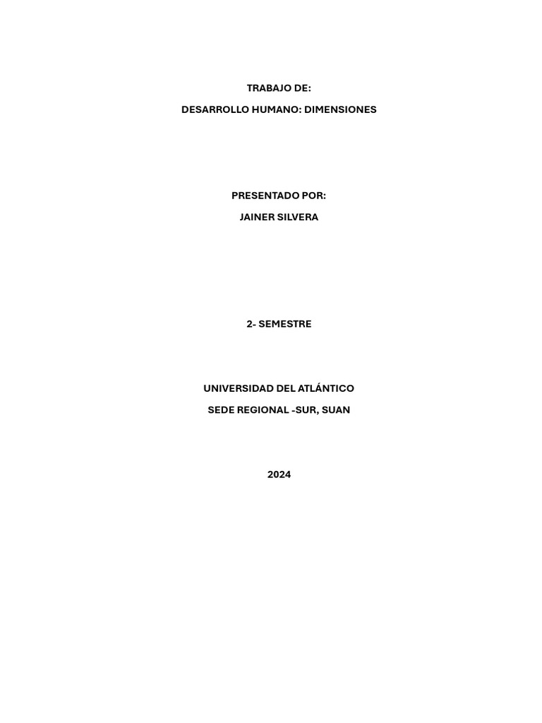 Desarrollo Humano.jainer Silvera. | PDF | Autoconcepto | Autoestima